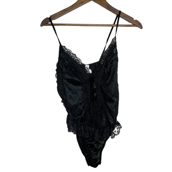 Intimates & Sleepwear | Vintage Black Lace Teddy Medium Made In Usa ...